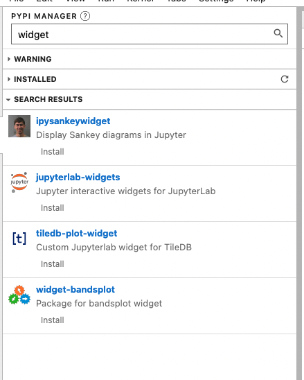 In the extension manager the "Search Results" section is at the bottom of the accordion, which ...