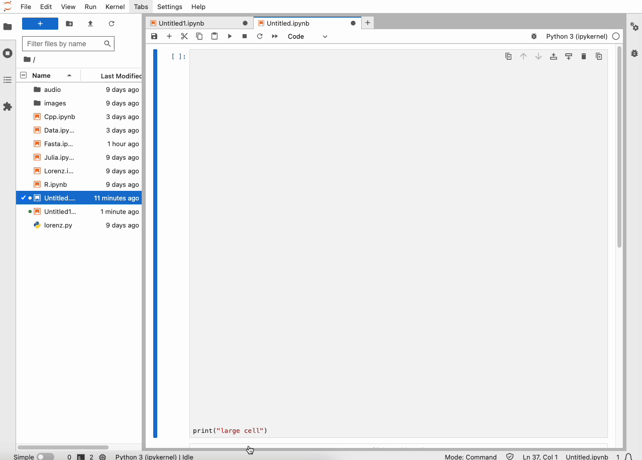 New Cells Created With Click To Add A Cell Button Below The Viewport Are Not Scrolled Into