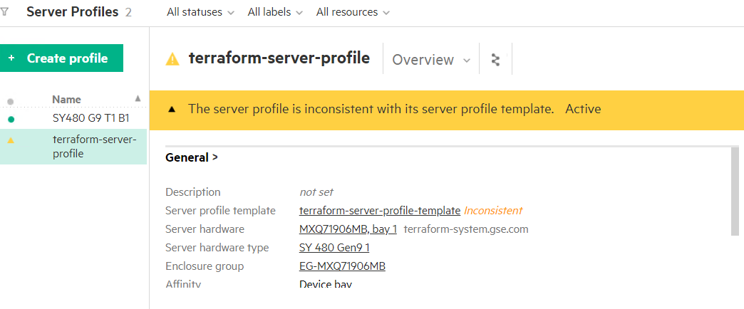 Inconsistent Server profile , hence failed to deploy OS · Issue #89 · HewlettPackard/terraform ...