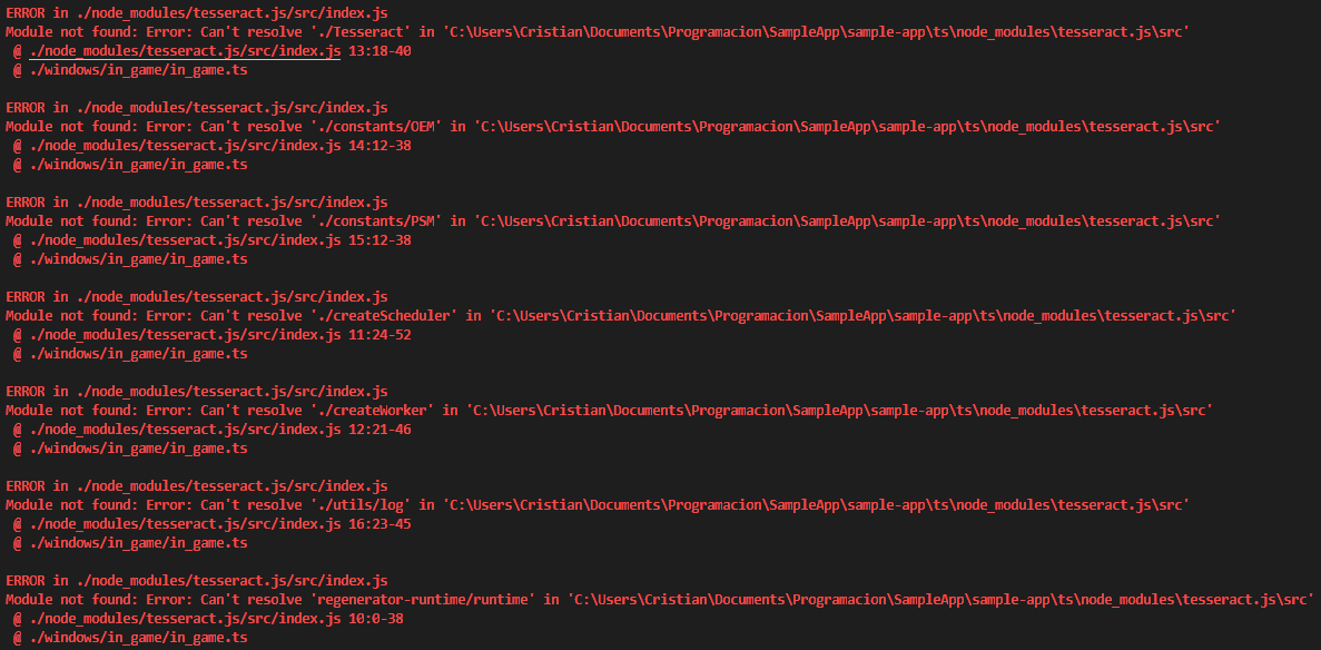 Can T Resolve Tesseract In Typescript Project · Issue 438 · Naptha Tesseract Js · Github