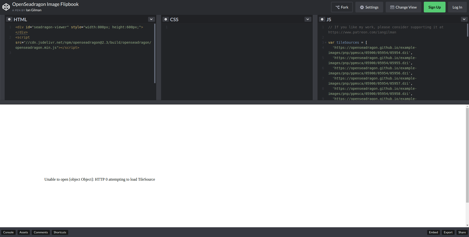 OpenSeadragon Image Flipbook Codepen doesn't work · Issue #1602 · openseadragon/openseadragon ...