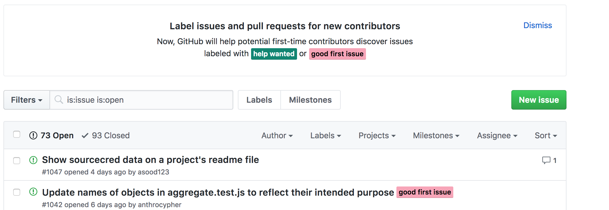 Leveraging Issue Labels to be welcoming and accessible to new contributors · Issue #15 ...