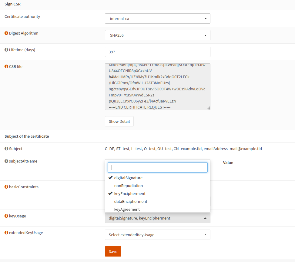Sign CSR with "extendedKeyUsage = serverAuth" fails with unknown error · Issue #6104 · opnsense ...