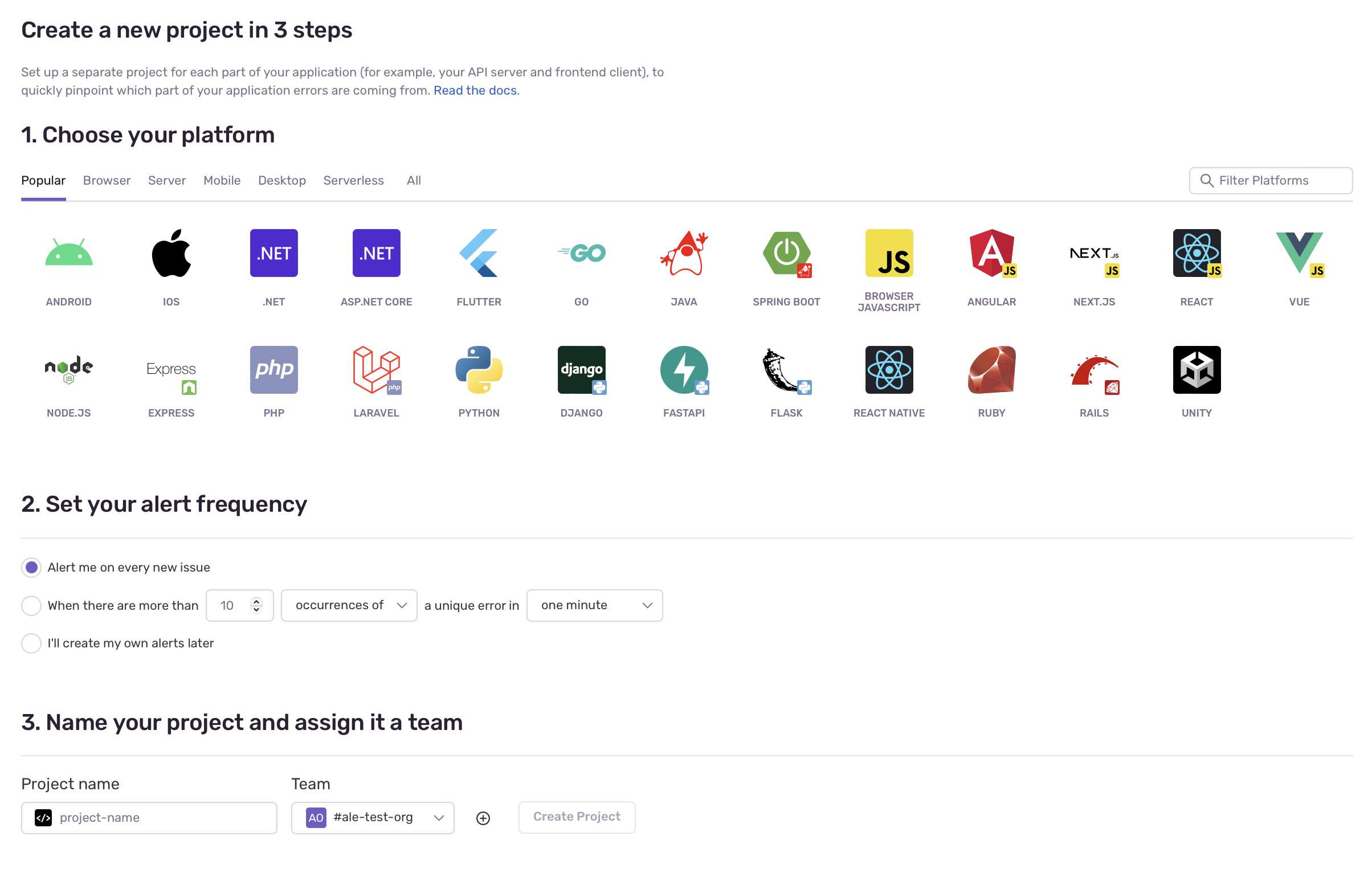 Going back from project creation is broken · Issue #49531 · getsentry/sentry · GitHub