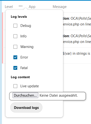 [Bug]: [NC27-RC1] logfile viewer broken · Issue #872 · nextcloud/logreader · GitHub
