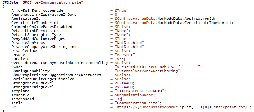 Resource 'SPOSite' requires that a value of type 'UInt32' be provided ...