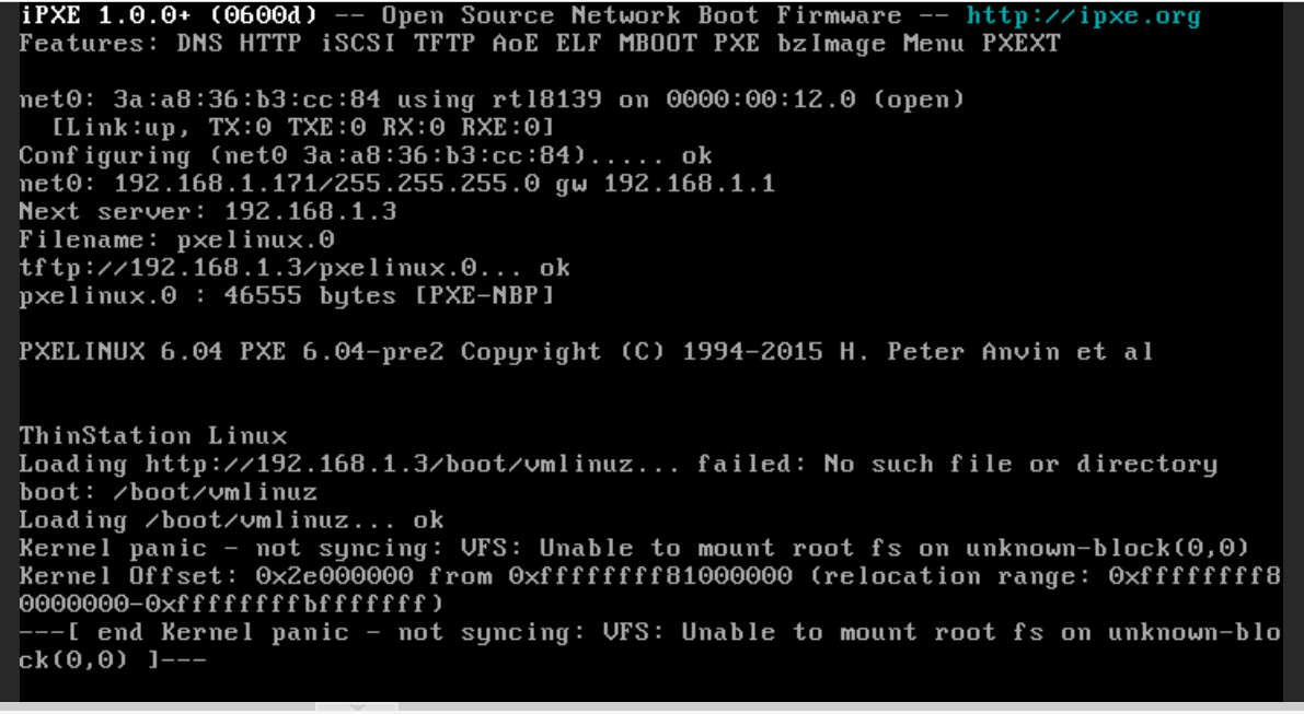 Error pxe boot · Issue #454 · Thinstation/thinstation · GitHub