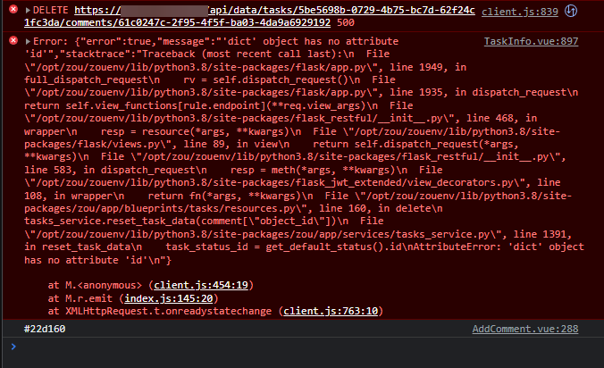 Error occurred while deleting comment after upgrading to 0.14.1 · Issue #872 · cgwire/kitsu · GitHub