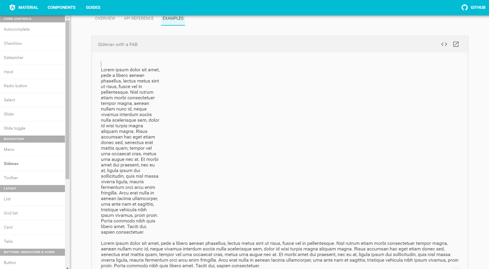 The Oficial Documentation Page Don Work Ok Look At Sidenav Example Sos · Issue 5103 · Angular 
