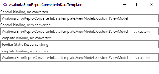 Converter doesn't work in DataTemplate · Issue #1464 · AvaloniaUI/Avalonia · GitHub