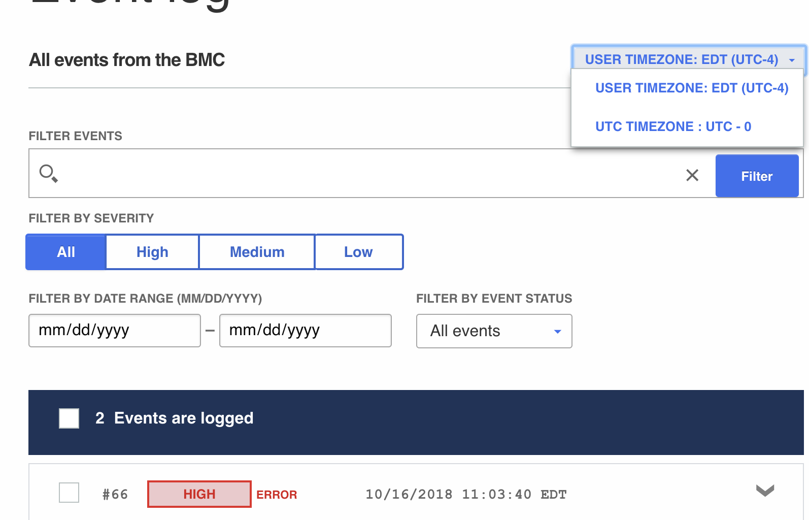 User Should Be Able To Display Error Log Events In Utc And User Timezone · Issue 36 · Openbmc
