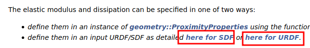 hydroelastic: Links to SDFormat and URDF specification are broken? · Issue #14107 ...