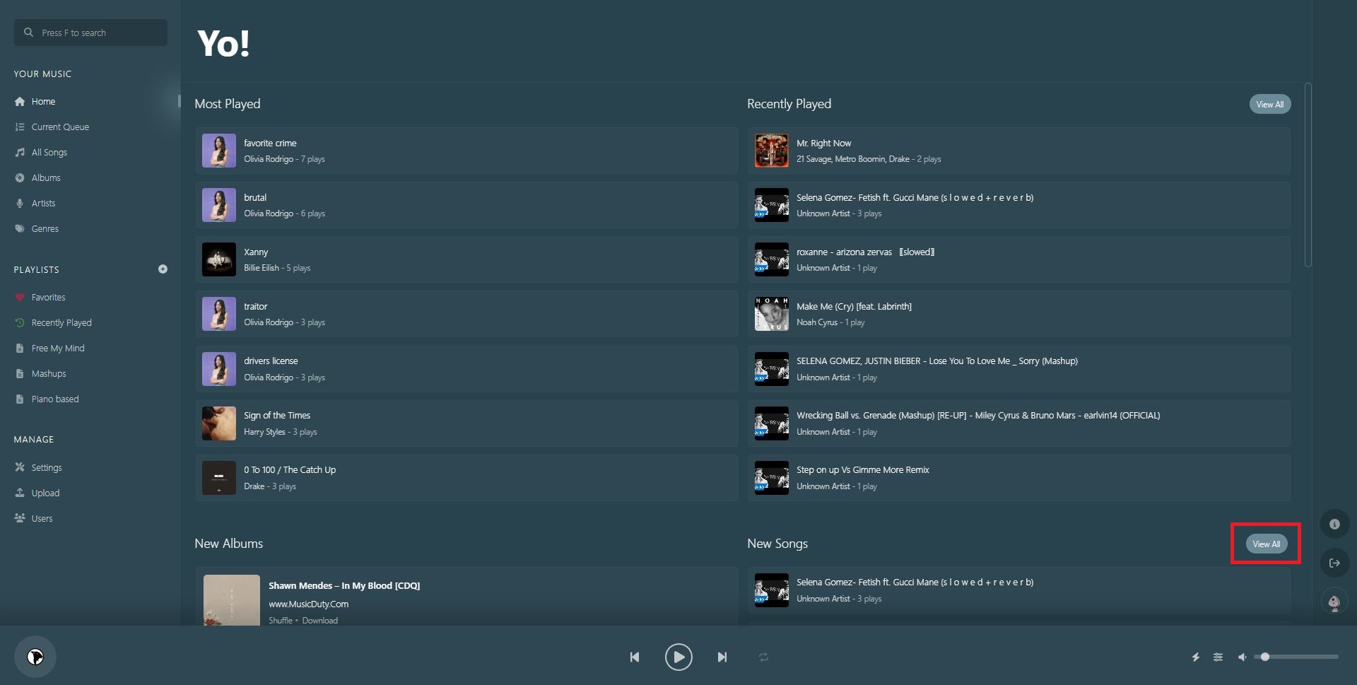 FR: View all recently added songs to easily add them all in a playlist ...