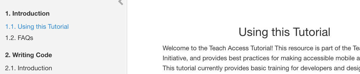 Add numbers to navigation bar · Issue #76 · teachaccess/tutorial · GitHub