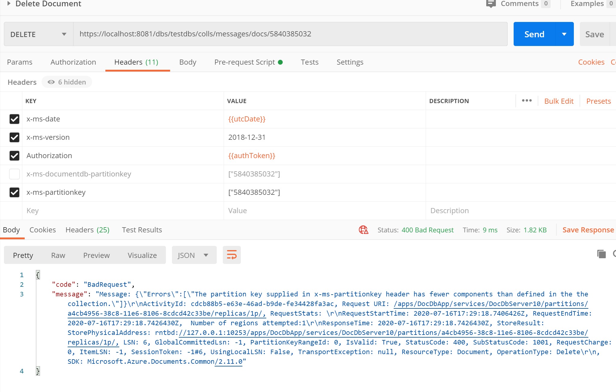 Inconsistent Error Messages For Most Requests Involving X Ms