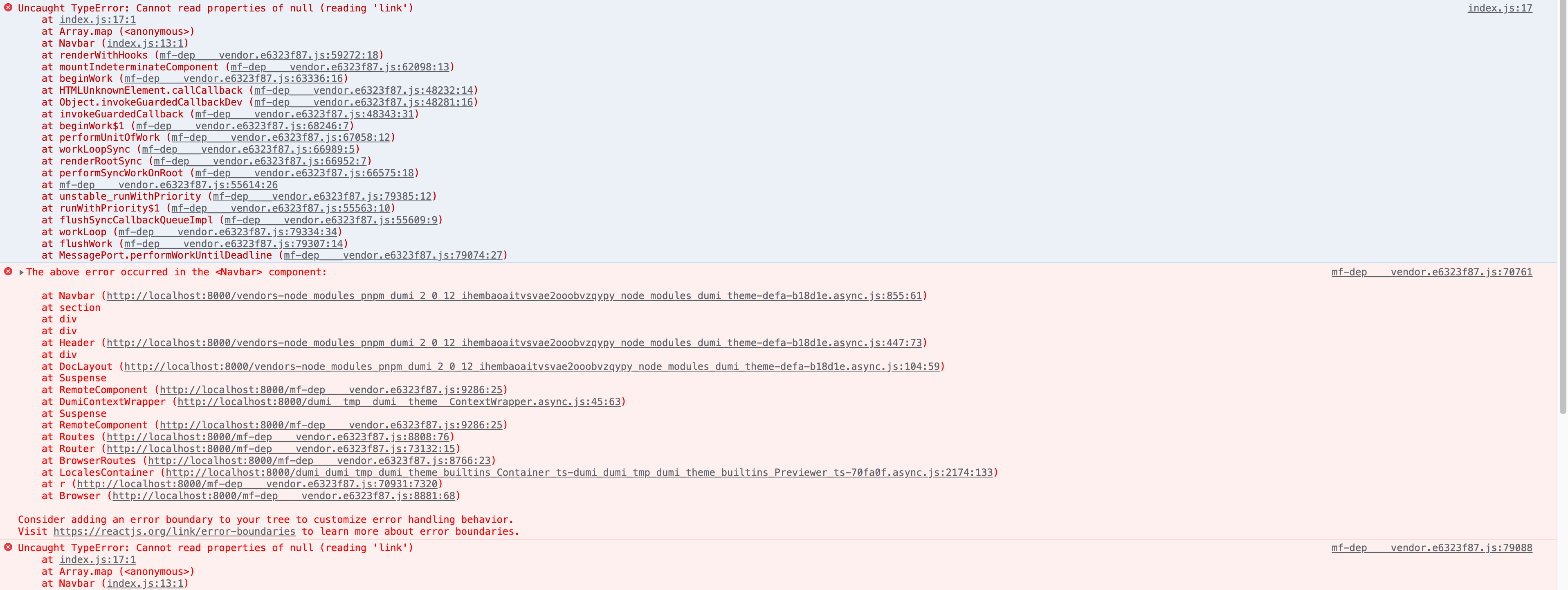 bug: 新版本导航配置添加 null 做增量配置报错 · Issue #1360 · umijs/dumi · GitHub