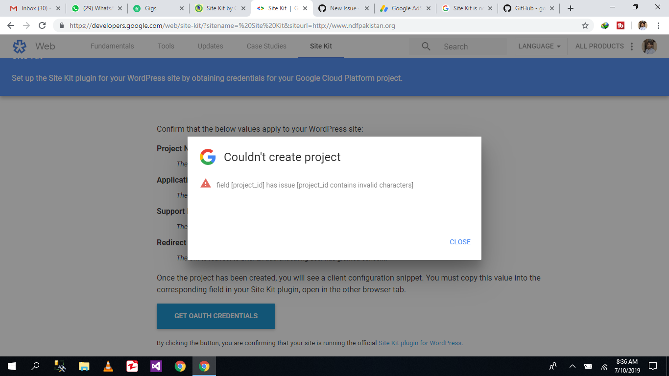 Errors when getting OAuth credentials · Issue #161 · google/site-kit-wp · GitHub