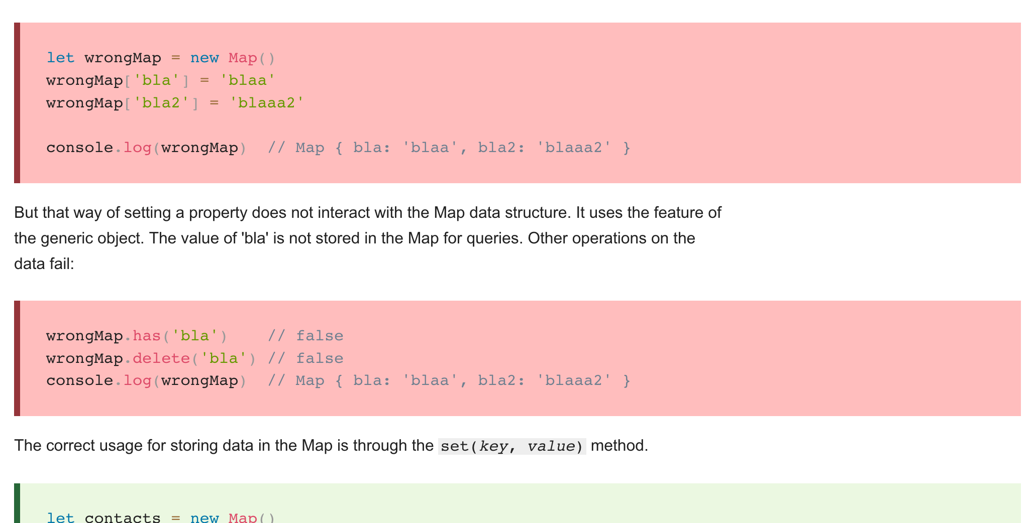 good/bad example pre tags styling · Issue #1066 · mdn/yari · GitHub