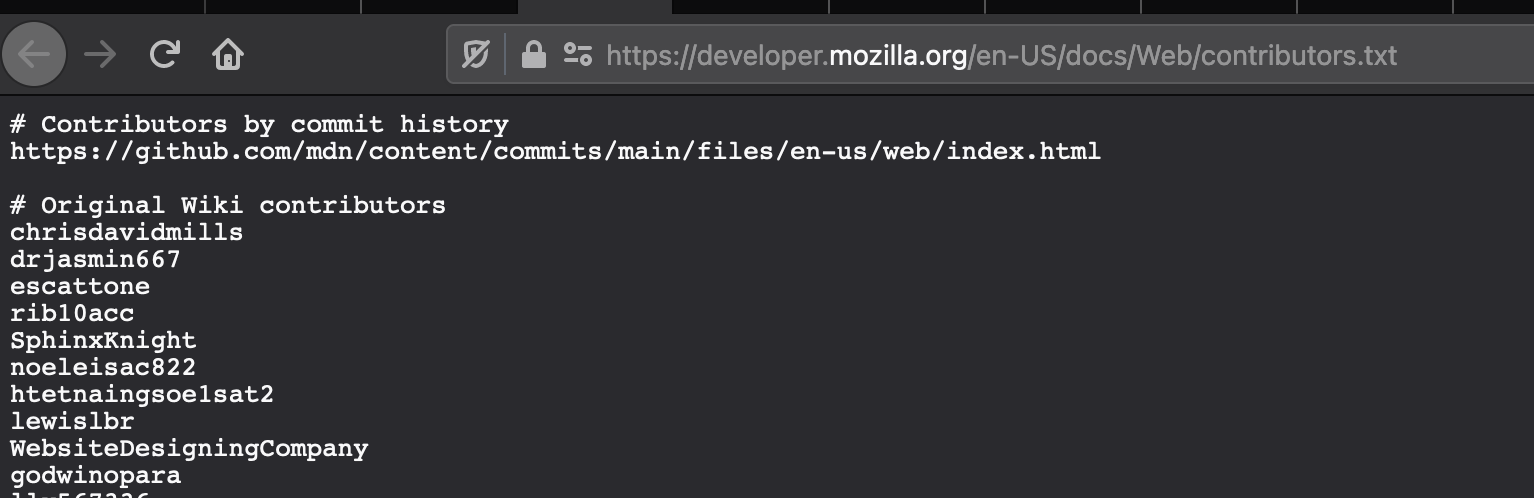 contributors.txt incorrectly refers to master branch · Issue #2277 · mdn/yari · GitHub
