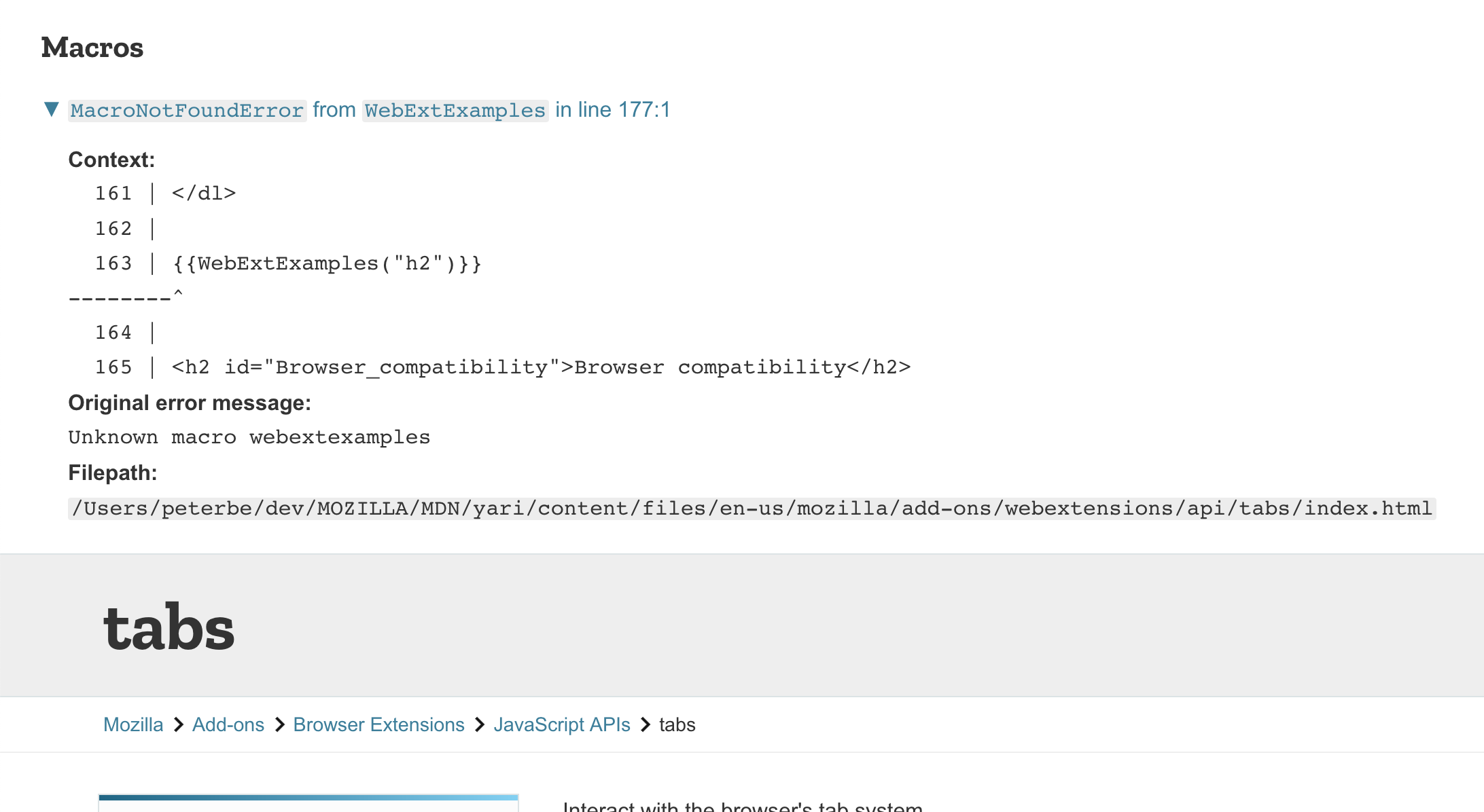 WebExtExamples macro missing · Issue #951 · mdn/yari · GitHub