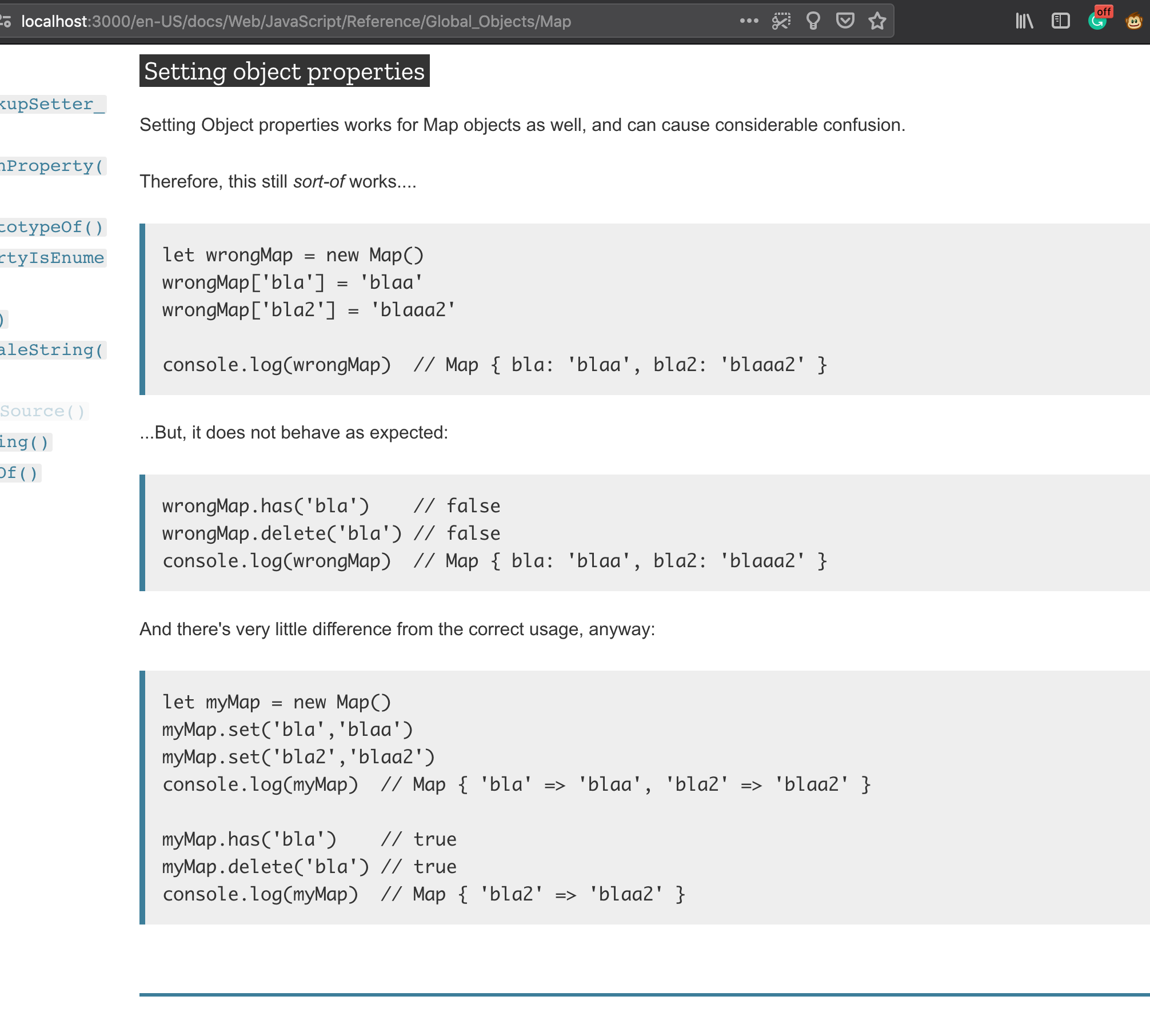 good/bad example pre tags styling · Issue #1066 · mdn/yari · GitHub