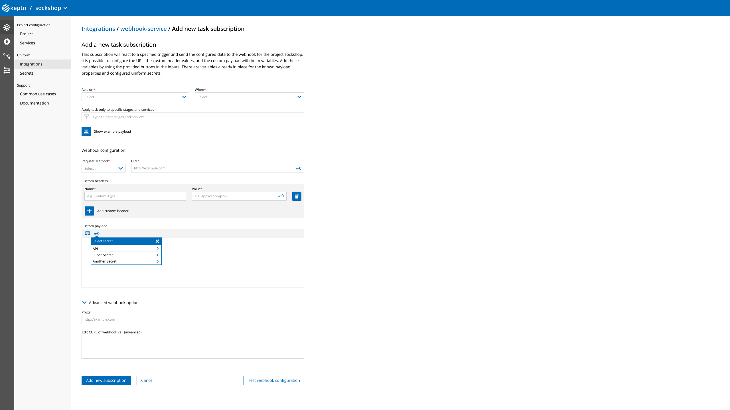 Add secrets to webhooks · Issue #4751 · keptn/keptn · GitHub