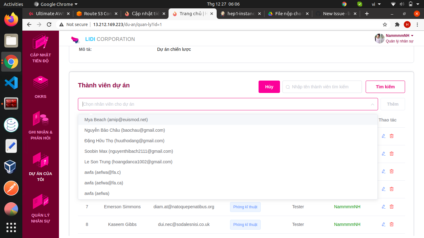 Sau khi thêm thành viên vào dự án, trong pool vẫn còn những thành viên đó (expected k còn). (FE ...