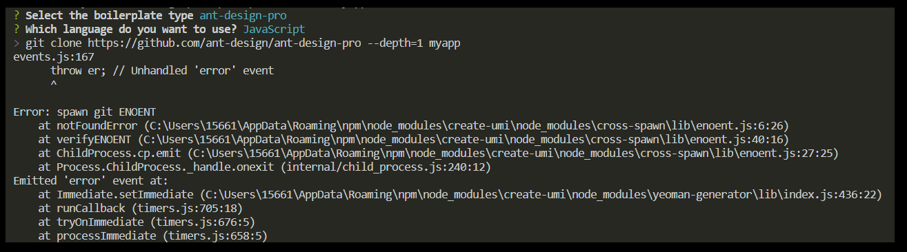使用npm create umi新建项目出错 · Issue #4581 · ant-design/ant-design-pro · GitHub