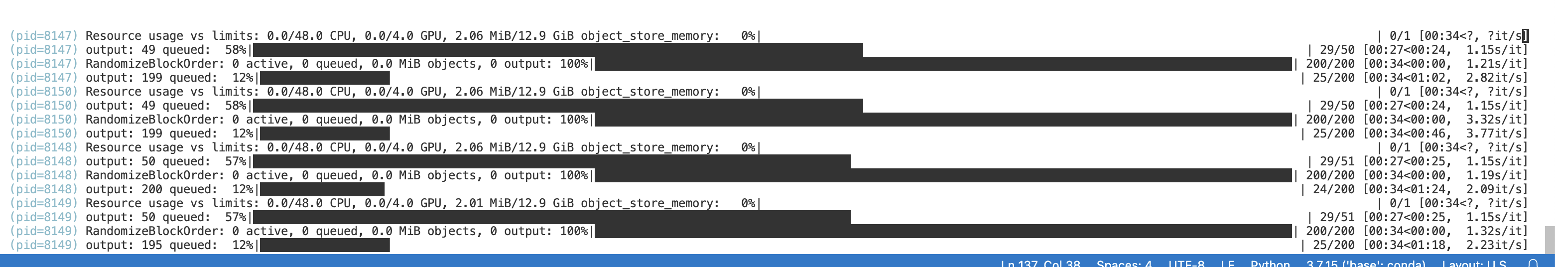 [Data] Console outputs do not render nicely on notebooks · Issue #34089 · ray-project/ray · GitHub