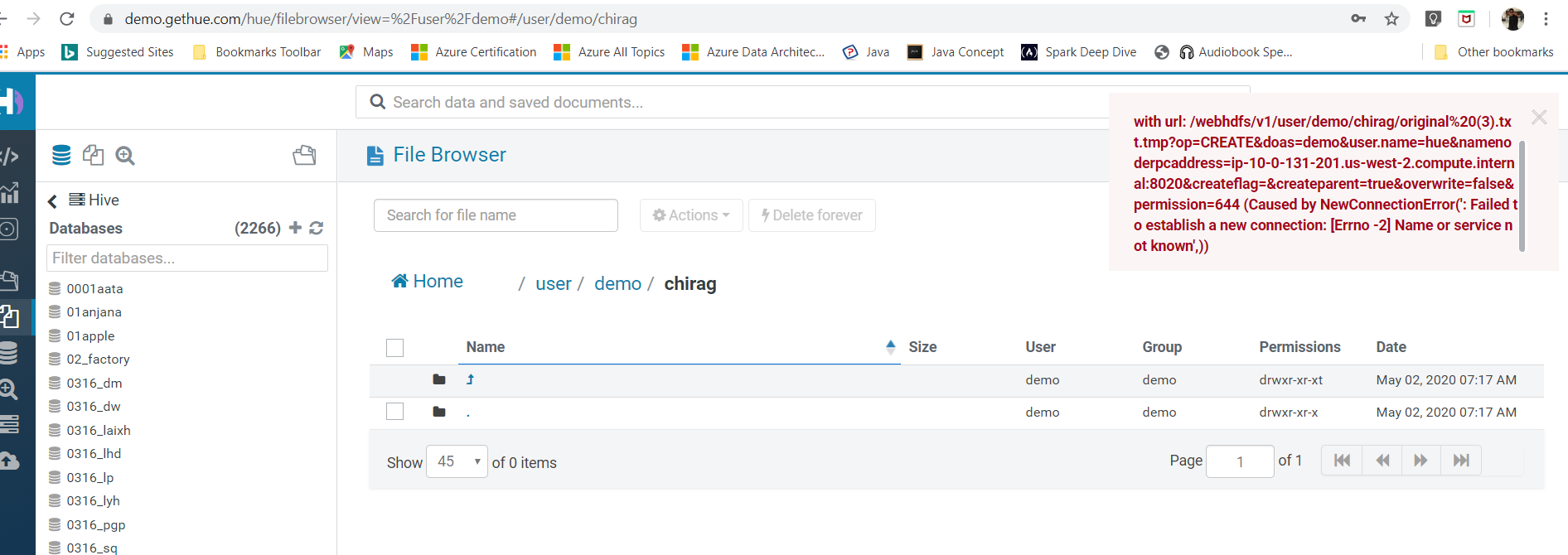 Not able to upload file via hdfs web browser. · Issue #1121 · cloudera/hue · GitHub
