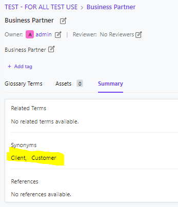 Display Synonym in the Glossary Term List and include Synonyms in ...