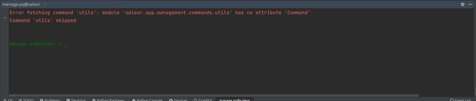 Error fetching command 'utils' · Issue #8474 · saleor/saleor · GitHub