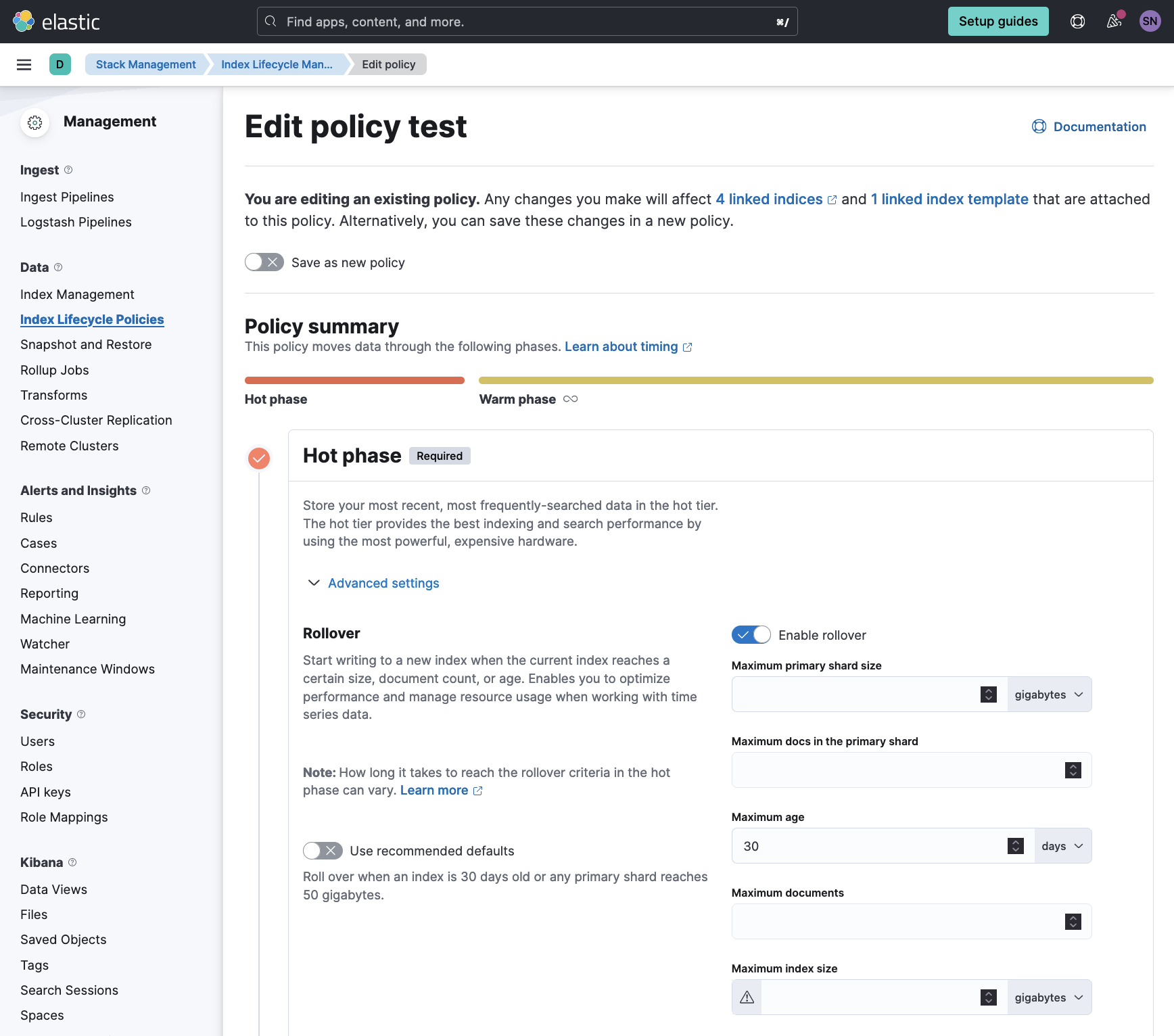 [UI] ILM min_age interpretation · Issue #163234 · elastic/kibana · GitHub