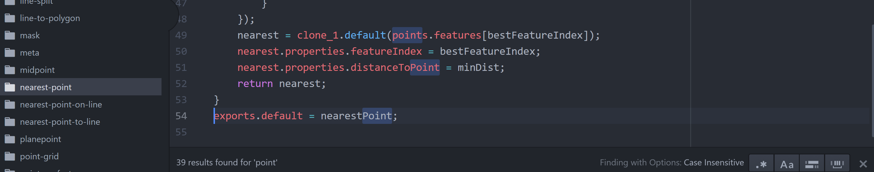 @turf/nearest-point throws "TypeError: helpers_1.degreesToRadians is ...