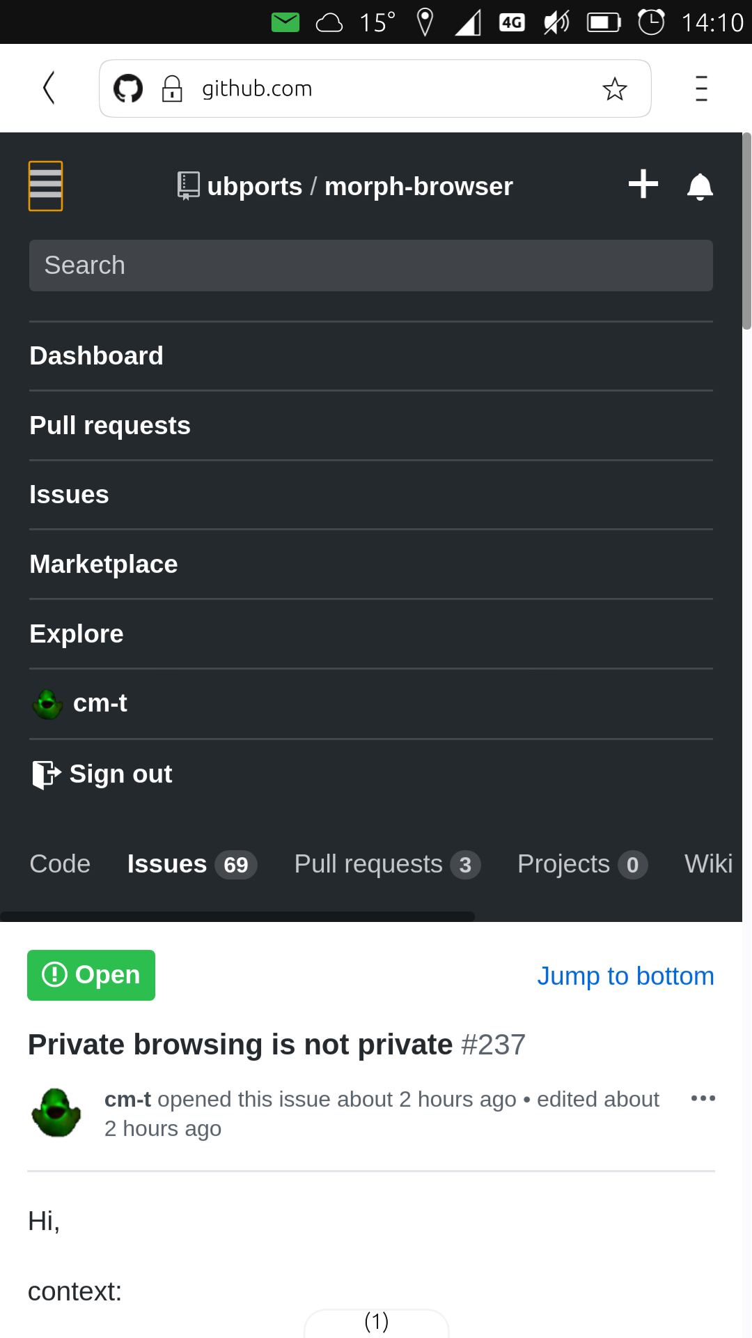 Private browsing is not private · Issue #237 · ubports/morph-browser · GitHub
