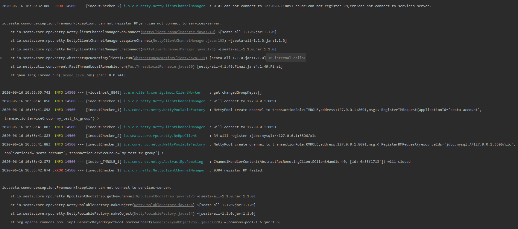 seata-server 部署在远程的主机上，Spring cloud 服务总是显示连接不上服务，怎么处理呢？ · Issue #355 · apache/incubator-seata ...