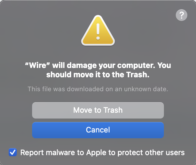 Wire from Homebrew Cask is reported as malware by MacOS Monterey ... Wire from Homebrew Cask is reported as malware by MacOS Monterey ...