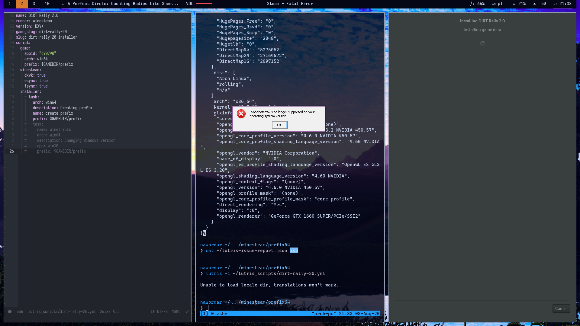 Steam crashes with "%appname% is no longer supported on your operating ...