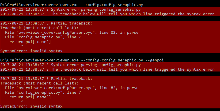 Uknown syntax error when generating POIs · Issue #940 · overviewer/Minecraft-Overviewer · GitHub
