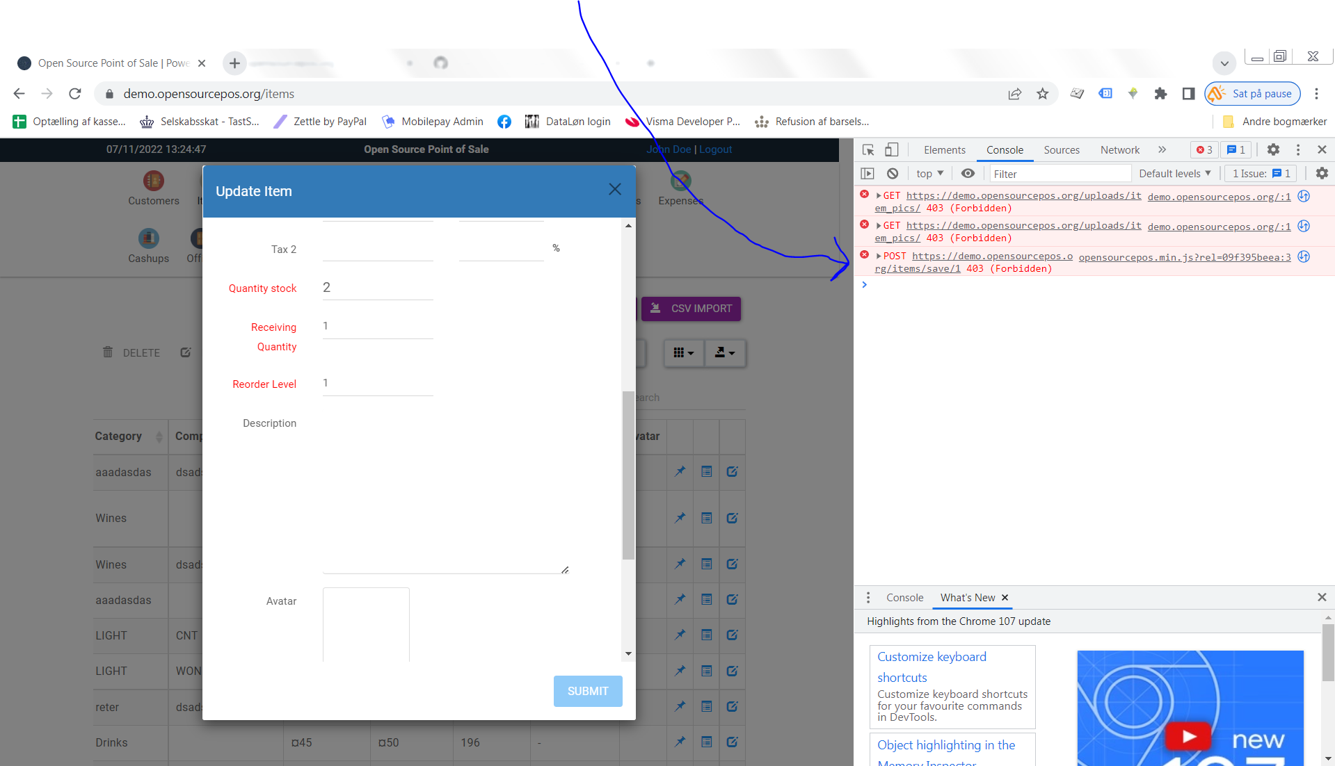 Freezes when saving changes to items · Issue #3590 · opensourcepos/opensourcepos · GitHub