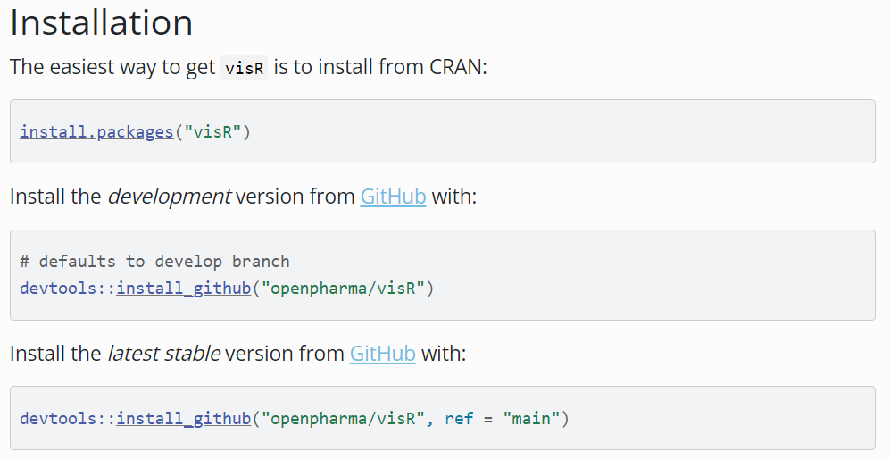 Use CRAN as main · Issue #331 · openpharma/visR · GitHub