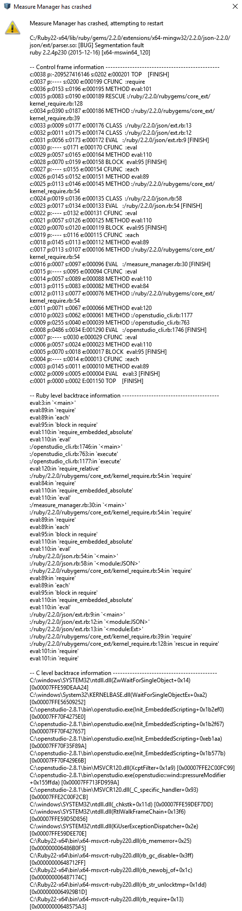 Openstudio 2.8.1 crashing after clean install ("Measure Manager has crashed") · Issue #3686 ...