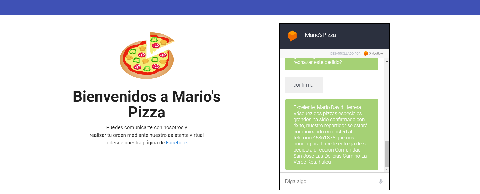 GitHub - David-Vasquez-96/ProcesamientoLenguajeNatural-Dialogflow-MariosPizza: Procesamiento de ...