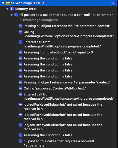 Memory error in Xcode 11 Analyzer · Issue #2759 · SDWebImage/SDWebImage · GitHub