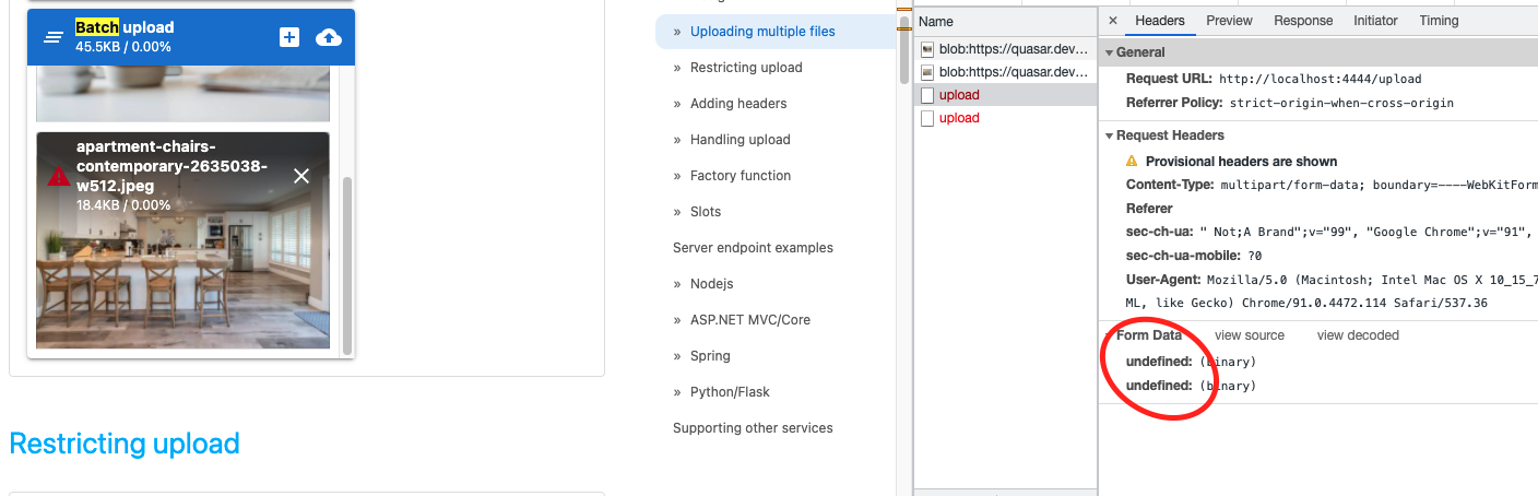 Multiple files are impossible in q-uploader · Issue #10065 · quasarframework/quasar · GitHub