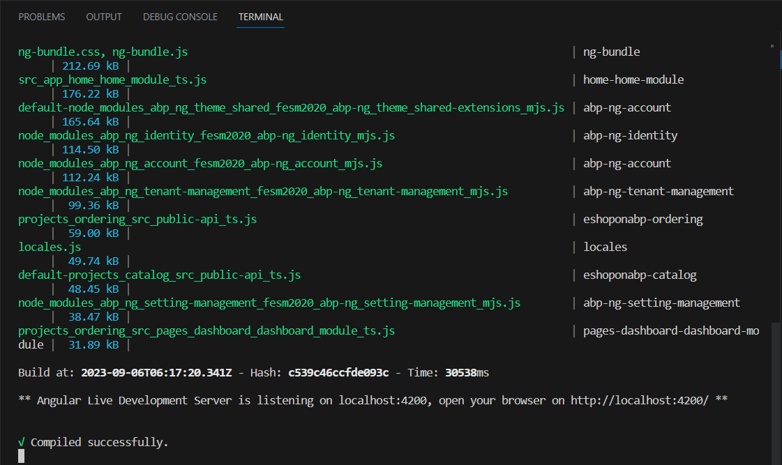 Yarn Start Is Throwing A Big Failed To Compile Error · Issue 185 · Abpframework Eshoponabp