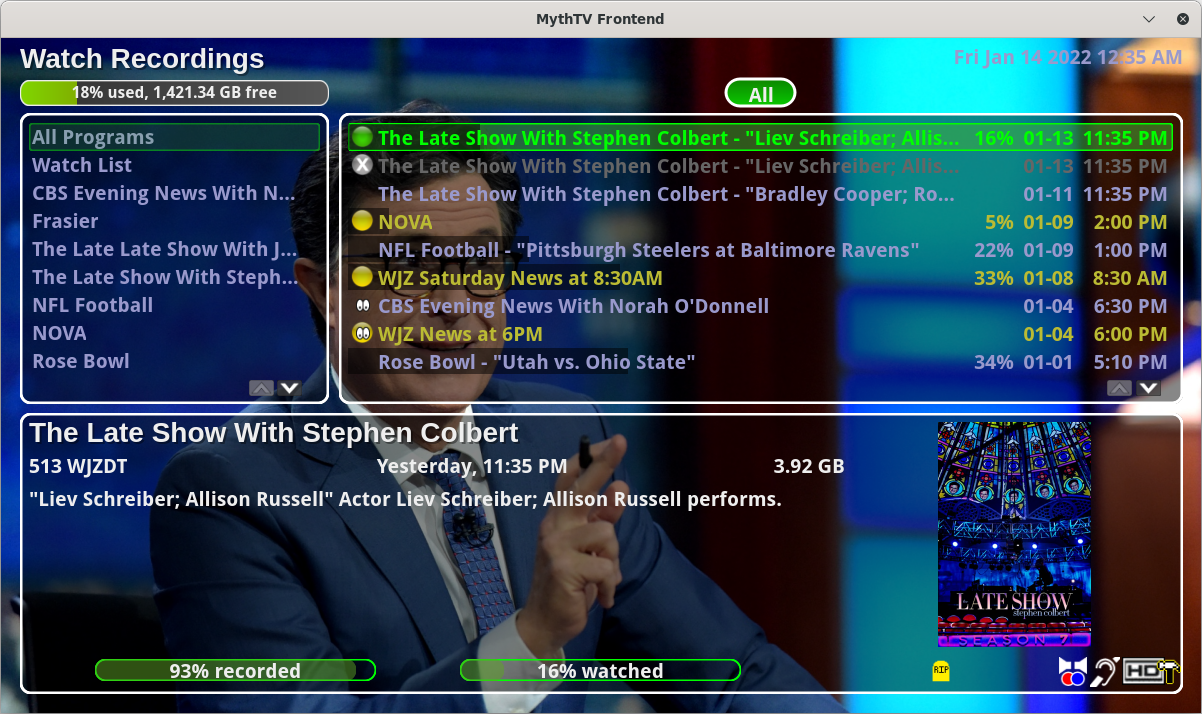 Recording watching progress on recordings list · Issue #331 · MythTV ...