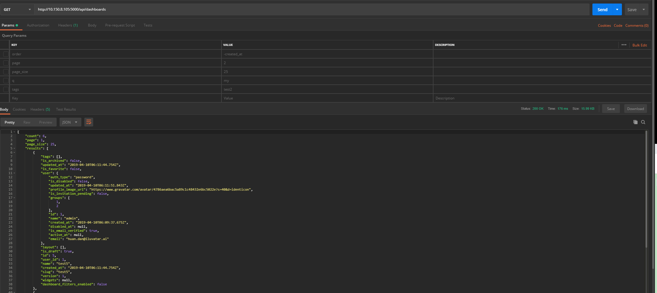 Dashboard list resource restful api returning error when using page and page_size · Issue #3694 ...
