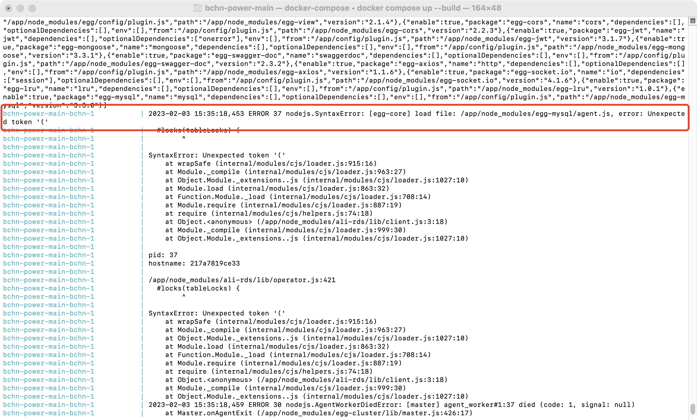 egg-mysql3.3.0打包报错提示Unexpected tkoen '(' · Issue #5138 · eggjs/egg · GitHub