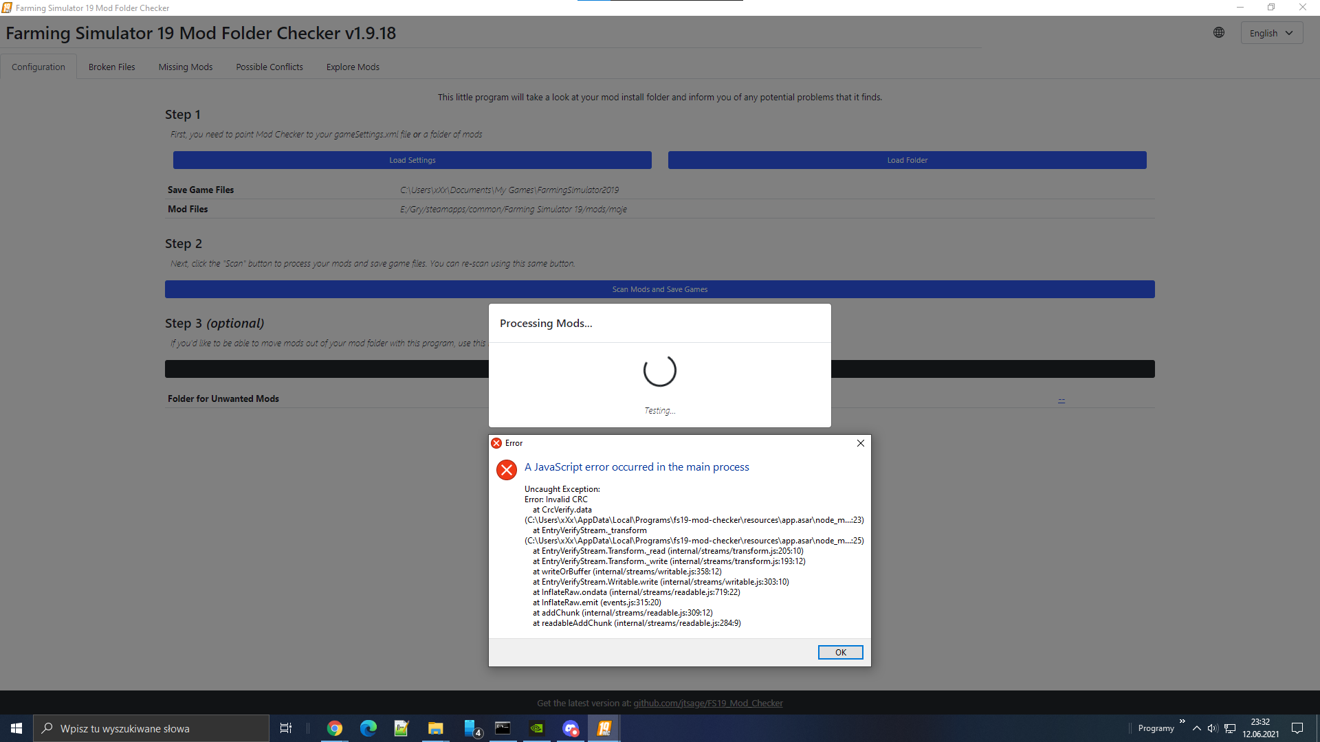 Bug Javascript Error · Issue 27 · Jtsagefsmodchecker · Github